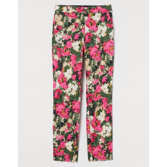 H&M | Pants & Jumpsuits | Hm Floral Print Pants Size | Poshmark